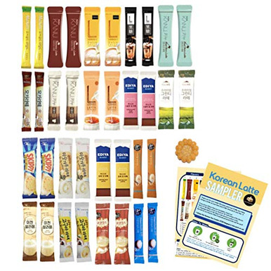 Korean Instant Coffee - Latte Milk Tea Sampler Gift Care Pack 36 Count ...