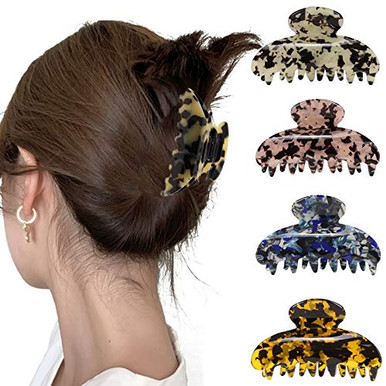 Hair Claw Claps Acrylic No-Slip Tortoise Claw Hair Clips French Design ...