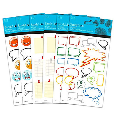 Speech Bubble Stickers Party Favors Pack -- 6 Thought Bubble Sticker ...