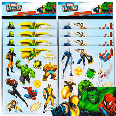 Marvel Comic Stickers Party Pack ~ 4 Superhero Marvel Comics Sticker ...