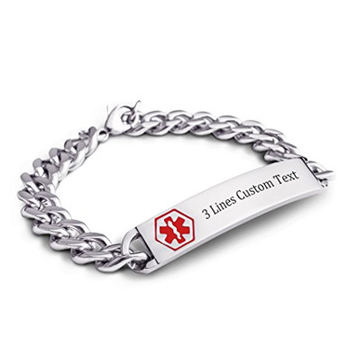 Custom Engraved Adult Stainless Steel Surgical Medical Alert ID Tag ...