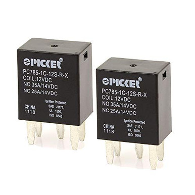 Picker Pc785-1C-12S-R-X 35A Micro Iso Relay 12V Spdt Resistor-2Pack ...