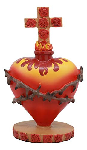 Ebros Day Of The Dead Sacred Heart Of Jesus With Crown Of Thorns Rose ...