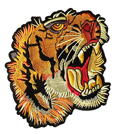 XXL Extra Large Beautiful Roaring Tiger Shirt Back Patch 19cm - Badge - Patches - Girly - Jacket ...