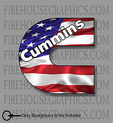 3M Cummins Turbo Diesel C American Flag Window Sticker Decal -8 inch ...