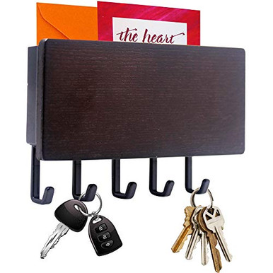 Hivory Mail and Key Holder for Wall Decorative ~ 5 Key Hooks ~ Wall ...