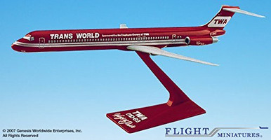 Flight Miniatures TWA Trans World Airlines McDonnell Douglas MD-80 1: ...
