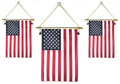 3 Classroom Flags - Made in USA - 12 inchx18 inch Cotton US Wall Banner ...