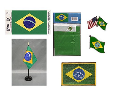 Brazil Heritage Flag Pack - Includes a Brazilian 3x5 Flag Vinyl Flag ...