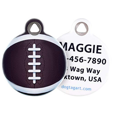 Dog Tag Art Football Pet ID Tag for Dogs and Cats Large Size ...