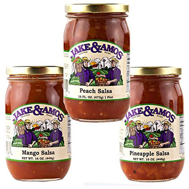 Jake and Amos Fruit Salsa Variety Pack 16 oz. Mango Pineapple Peach -1 ...