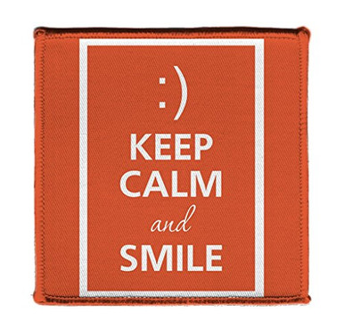 Keep Calm AND SMILE ON EMOJI EMOTICON - Iron on 4x4 inch Embroidered ...