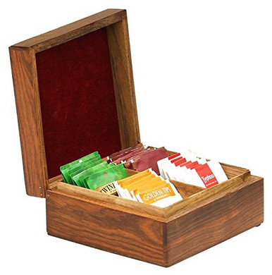 SALE - Premium Quality Coffee / Tea Box with 4 Compartments for Tea ...
