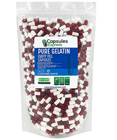 Capsules Express- Size 0 Clear Red and White Empty Gelatin Capsules ...