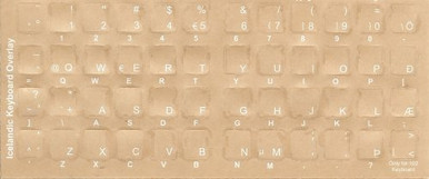 Icelandic Keyboard Stickers - Labels - Overlays with White Characters ...