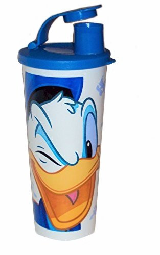 Tupperware 16 Ounce Tumbler with Flip Top Seal Walt Disney Donald Duck ...