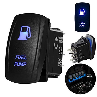 Rocker Switch 5Pin Laser On Off Blue LED Light 20A 12V 10A 24V Toggle ...