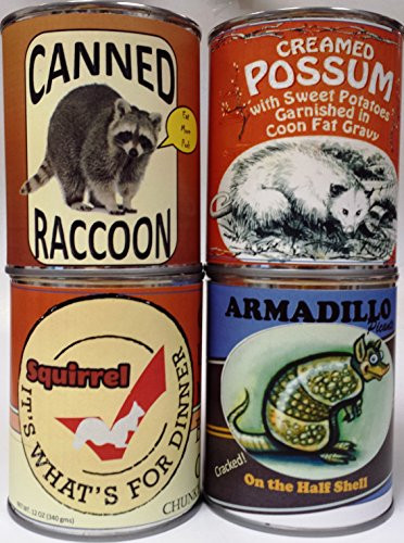 Gag Canned Meat Combo Pack V Creamed Possum Armadillo Raccoon and ...