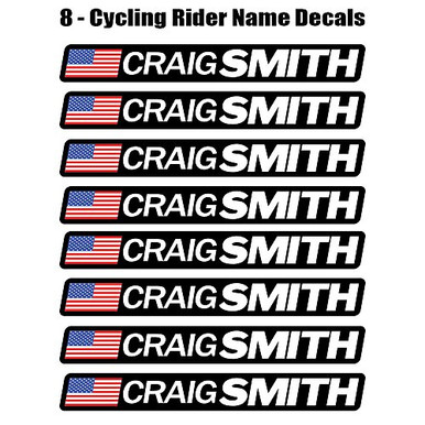 8 piece Custom Bicycle Frame Name USA Decal Sticker Set - road bike ...