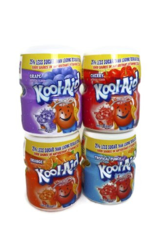 Kool-Aid Drink Mix Sugar Sweetened 19-Ounce Canister Variety Pack 4 ...