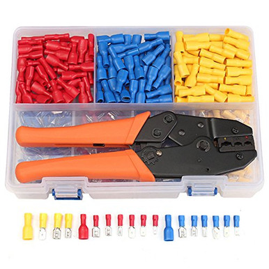Eagles 900Pcs Insulated Electrical wire connector kit with crimp tool ...