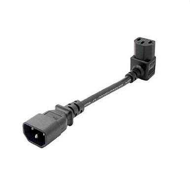 IEC 320 90 Degree C13 3-Pin Female to C14 3-Pin Male PDU UPS Power ...