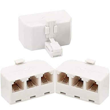Three Way Telephone Splitters Female 1 Male to 3 Female Converter Cable ...