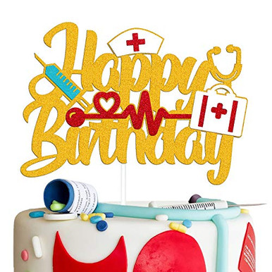 Nurse Birthday Cake Topper Doctor Nurse Themed Cake Decorations for ...