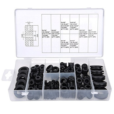 WElinks 180Pcs Rubber Grommet Assortment Kit Electrical Conductor ...