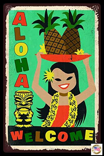 Tiki Bar Sign Aloha Welcome Made in USA! 8 inchx12 inch All Weather ...