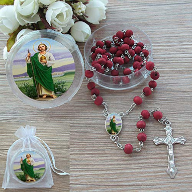 St. Jude Thaddeus Rose Petal Scented Rosary - 6 Pcs Rosaries with ...