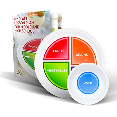 MyPlate Portion Plate for Teens and Adults, Plus Dairy Bowl and ...