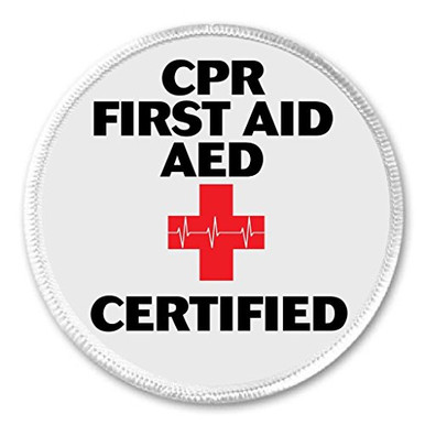 CPR First Aid AED Certified 3 inch Sew On Patch Resuscitation Emergency ...