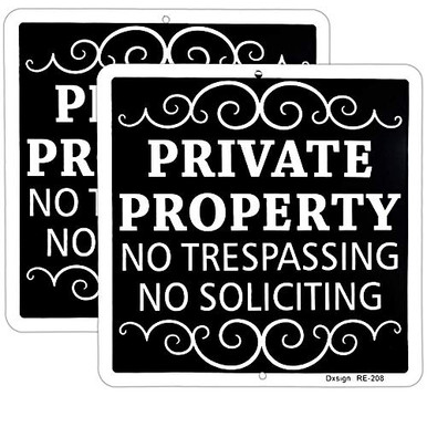 Dxsigns Metal Private Property No Trespassing Sign No Soliciting Sign ...