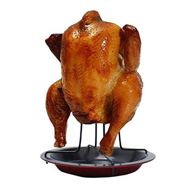 Vertical Meat Poultry Chicken Turkey Roaster Rack Carbon Steel Beer Can ...