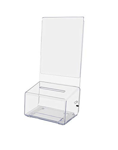 Marketing Holders Ballot Box or Suggestion Box -1 5 inch W Clear Coin ...