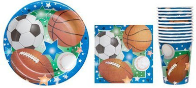 Sports Themed Party Supply Pack - Plates Napkins and Cups - Baseball ...