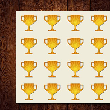 Trophy Award Goblet Cup Champion Craft Stickers 30 Stickers at 1.5 ...