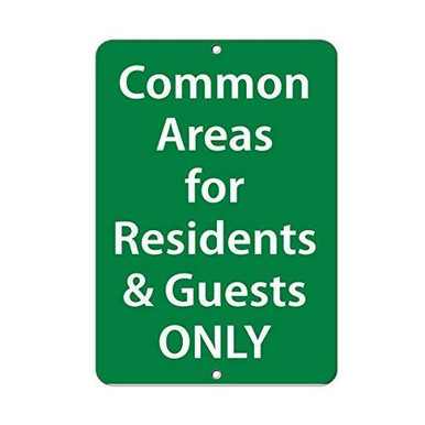 Warning Sign Common Areas for Residents and Guests Only Security Sign ...