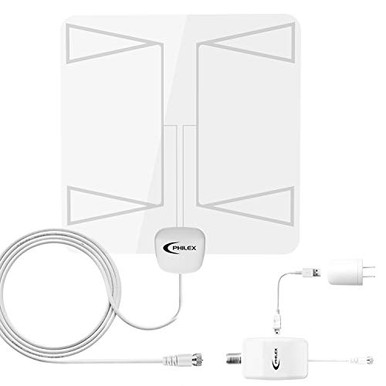 Transparent Amplified HDTV Antenna, 2019 Latest Philex 50 Miles Digital ...