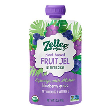 Zellee Organic Fruit Jel Pouches - Blueberry Grape - 6 pack - Immunity ...