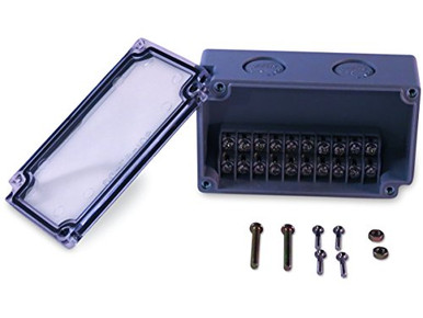 10 Position GREY Terminal Enclosure Side Mounted with Clear Cover ...