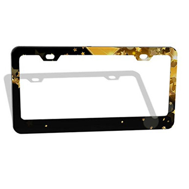 WUVWU Golden Stars Glitter Design Pattern License Plate Frames ...