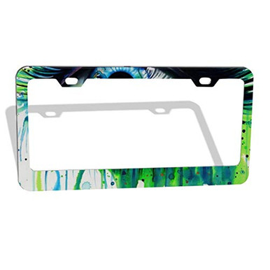 Qnoq Watercolor Peacock in Eyes Design Pattern License Plate Frames ...