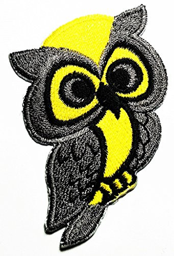 HHO Yellow owl with gray Patch Embroidered DIY Patches Cute Applique ...