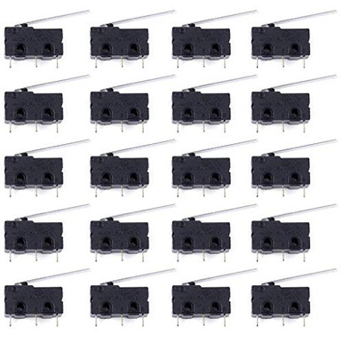 DAOKI 20Pcs Micro Limit Switch Lever Arm Long 28MM SPDT 3 Pins 3 ...