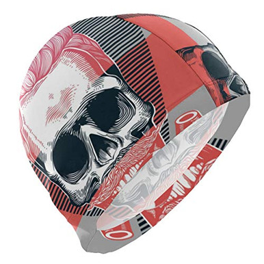 Tarity Cool Smoking Skull Swim Cap Men Bunny Head Waterproof Comfy ...