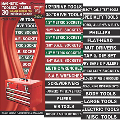 Adjustable Magnetic Tool Chest Labels for Tool Box Tool Cabinets ...