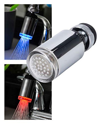 LDR Industries LED Faucet Aerator Color Changing, Red to Blue, Hot to ...