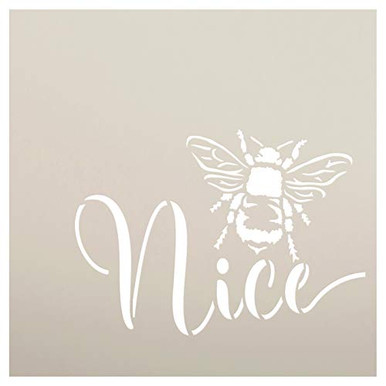 Bee Nice Stencil by StudioR12 - DIY Farmhouse Bumblebee Home and ...